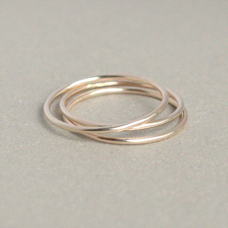Stacking ring. smooth GOLD band. ONE. gold filled thin stack | Etsy