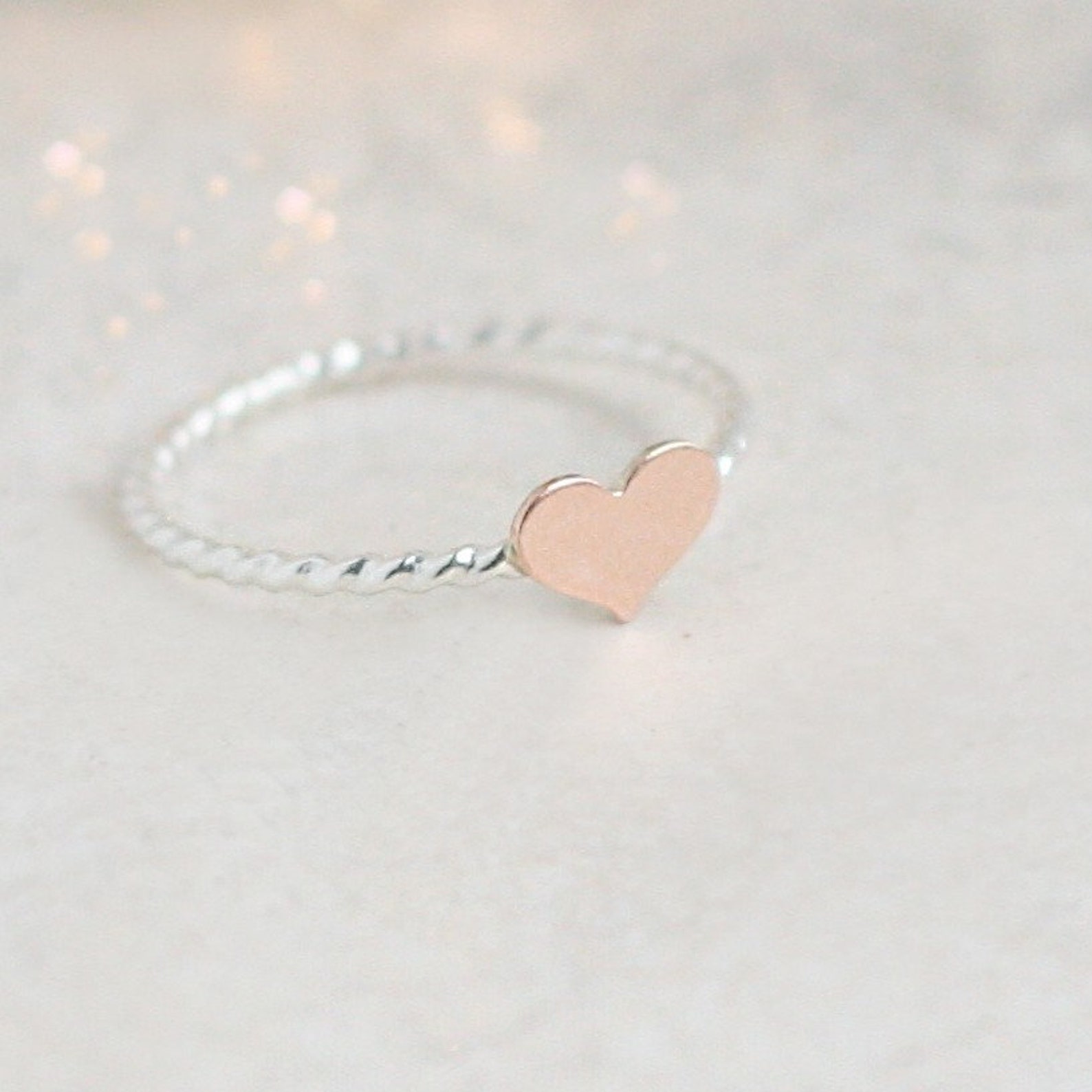 Heart Ring. Stackable Heart Ring. Tiny Heart Ring in Sterling Silver ...