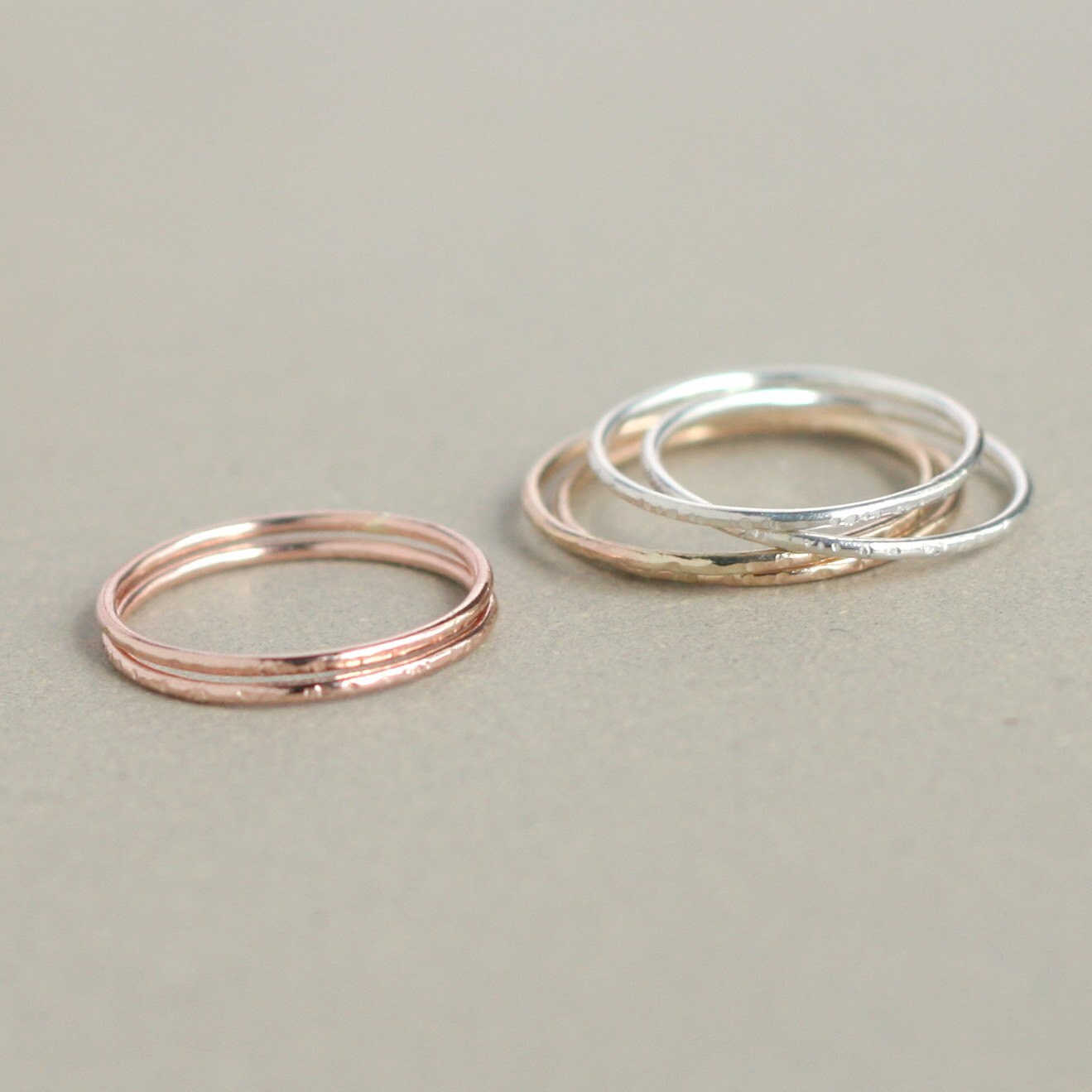 Stack Ring. SOLID 14k Gold. Sparkling Stardust Stacking Band. - Etsy