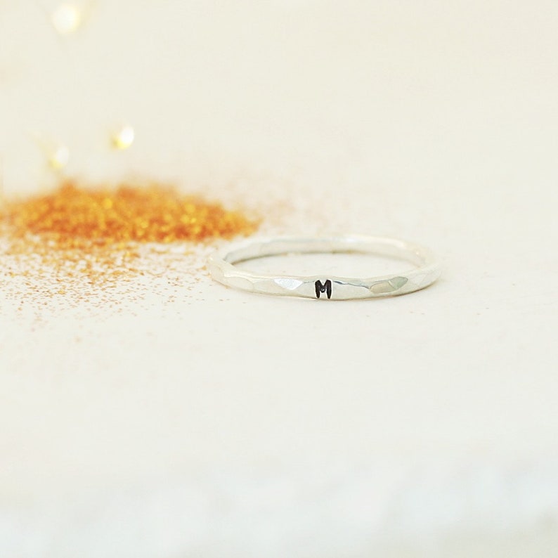 Custom Personalized Ring. Stackable Initial Ring. SILVER GOLD - Etsy