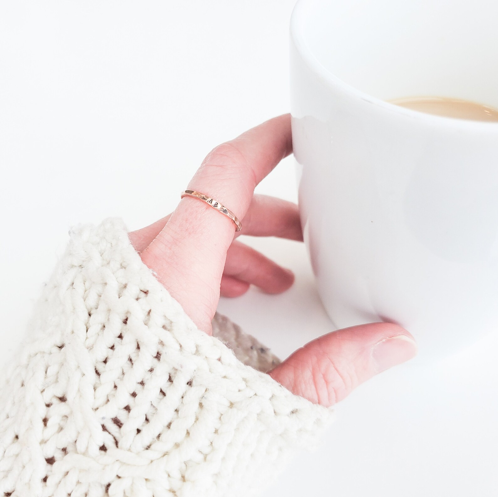 Custom Personalized Ring. Stackable Initial Ring. SILVER GOLD | Etsy
