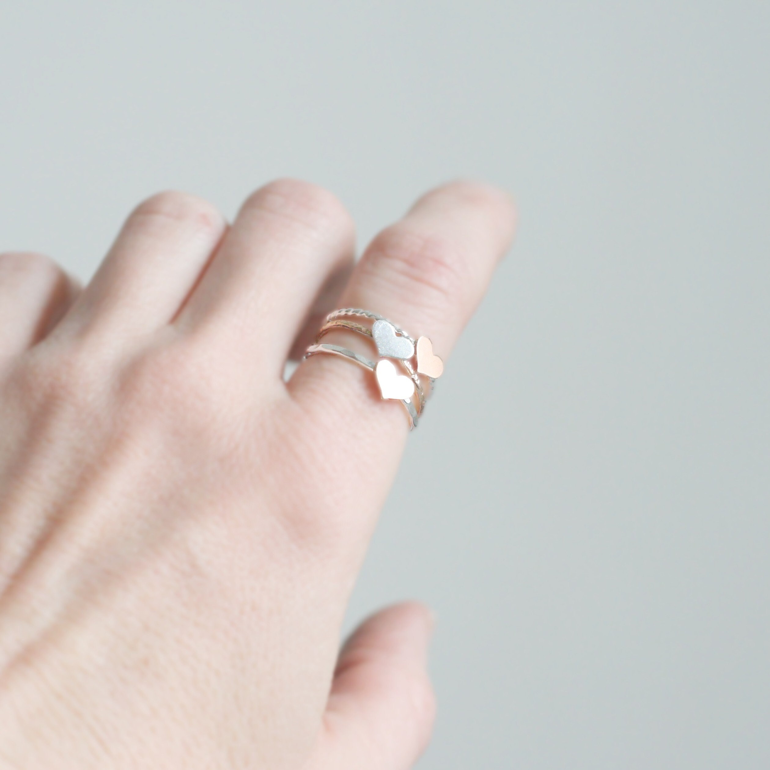 Heart Ring. Stackable Heart Ring. Tiny Heart Ring in Sterling Silver ...