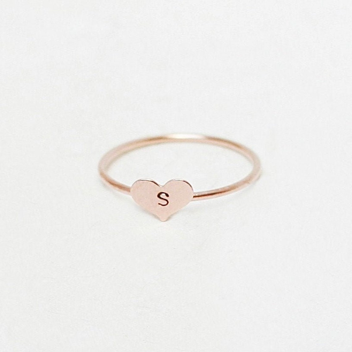 Heart Initial Ring. Personalized SILVER Best Friends Ring. - Etsy