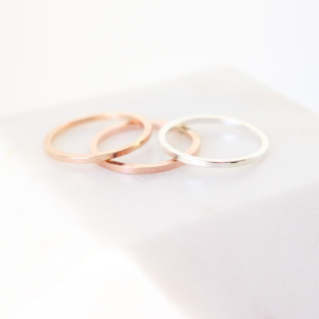 Square Stacking Ring. Modern Minimalist Geometric Stackable Ring ...