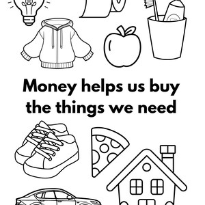 Educational Finance and Money Coloring Pages for Kids. Set of 10 ...