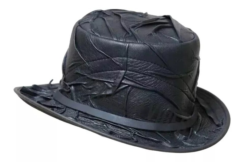 Top Hat Marlow Crinkle Leather Top Hat Gothic Elegance for Men - Etsy