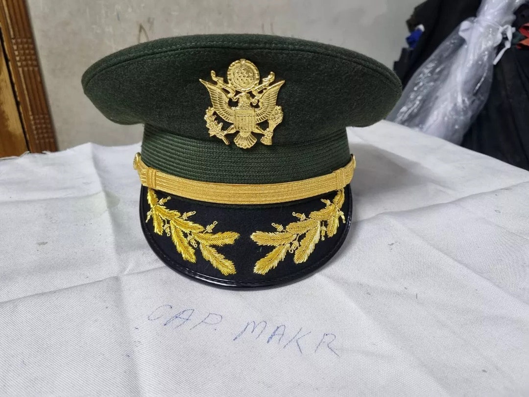 Replica US Army Field Grade Officer Service Dress Greens Wool Hat Cap ...