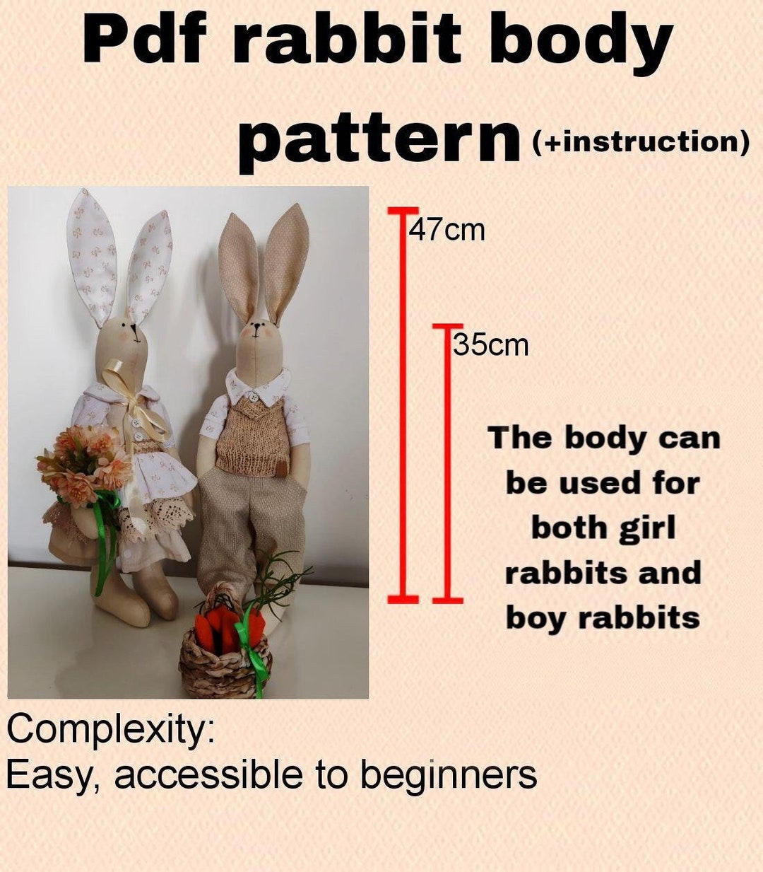 Rabbit Body Pattern Hare Bunny Tilda Toy Carcass Muster Hase Tilde ...