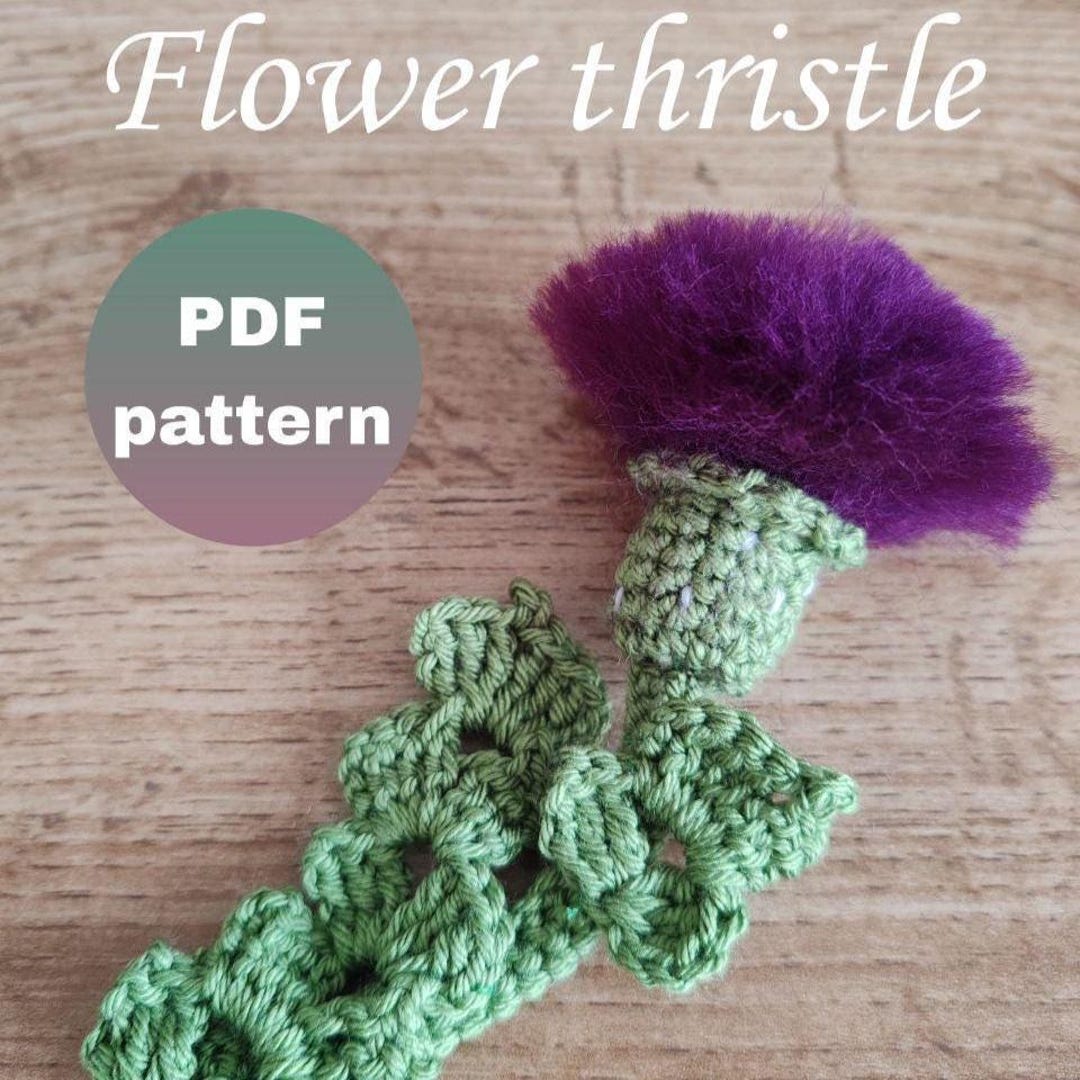 Crochet Pattern of Thistle Flower Voluminous, Crochet Appliques, Flower ...
