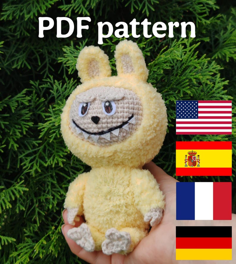 Labubu CROCHET PATTERN, Labubu Inspired Amigurumi, Creepy Cute Monster ...