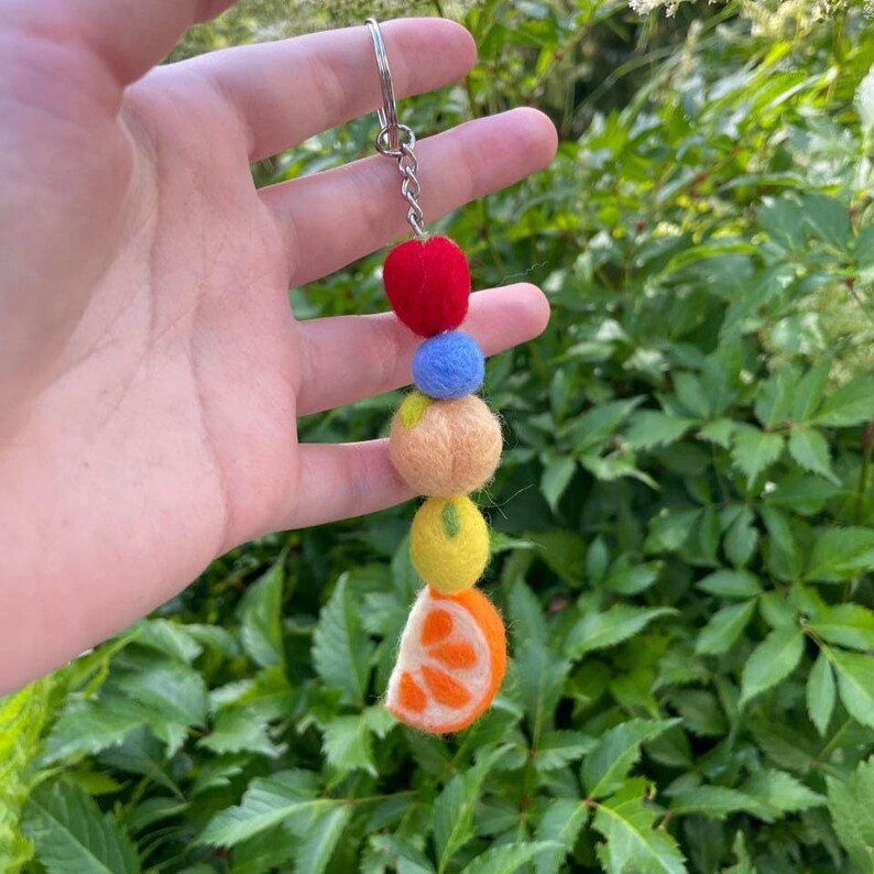 Felt Fruits Bag Charm Kawaii Fruit Keychain Miniature Food Wool Charm ...