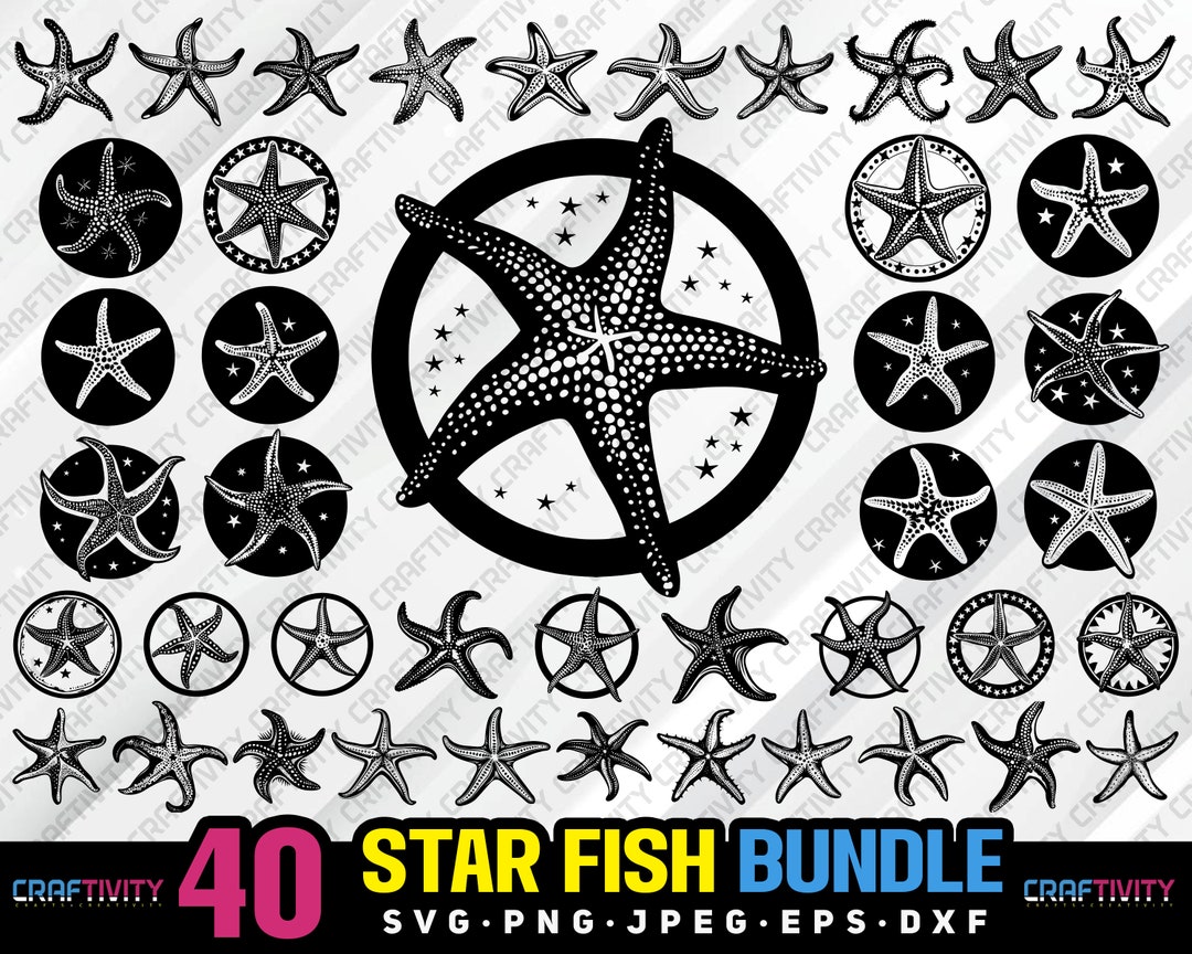 Starfish Vector Bundle (svg, Png, Eps, Dxf) Clipart (digital Download ...