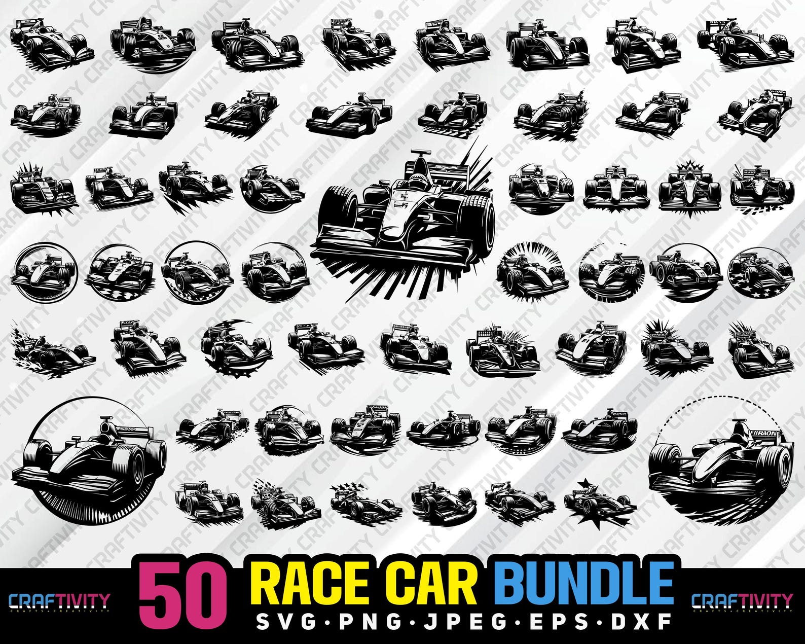 Race Car Clipart Bundle, Formula One (digital Download - Svg, Png, Jpg ...