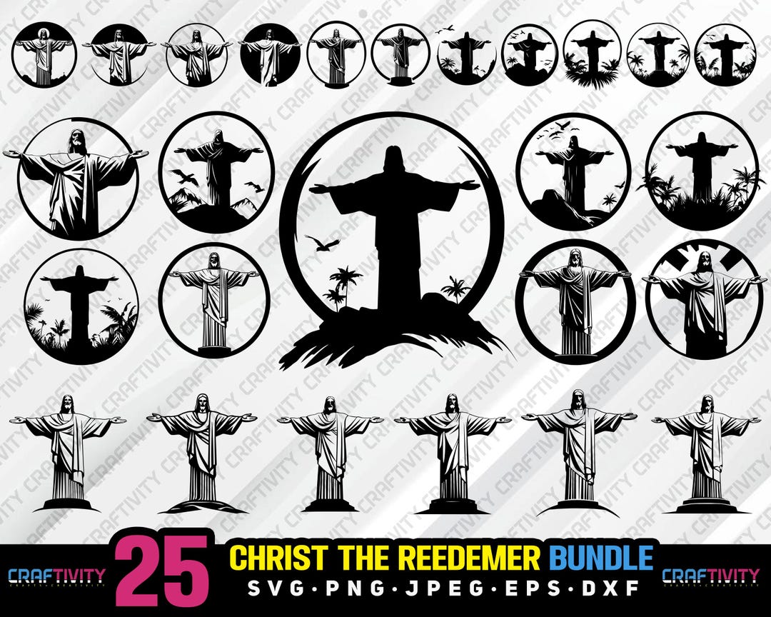 Christ the Redeemer Statue SVG Bundle: Laser Cut Files (digital ...