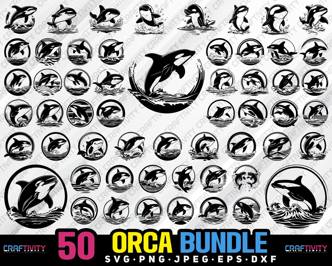 Orca Clipart Vector Bundle, Sea Whale SVG PNG (digital Download) - Etsy