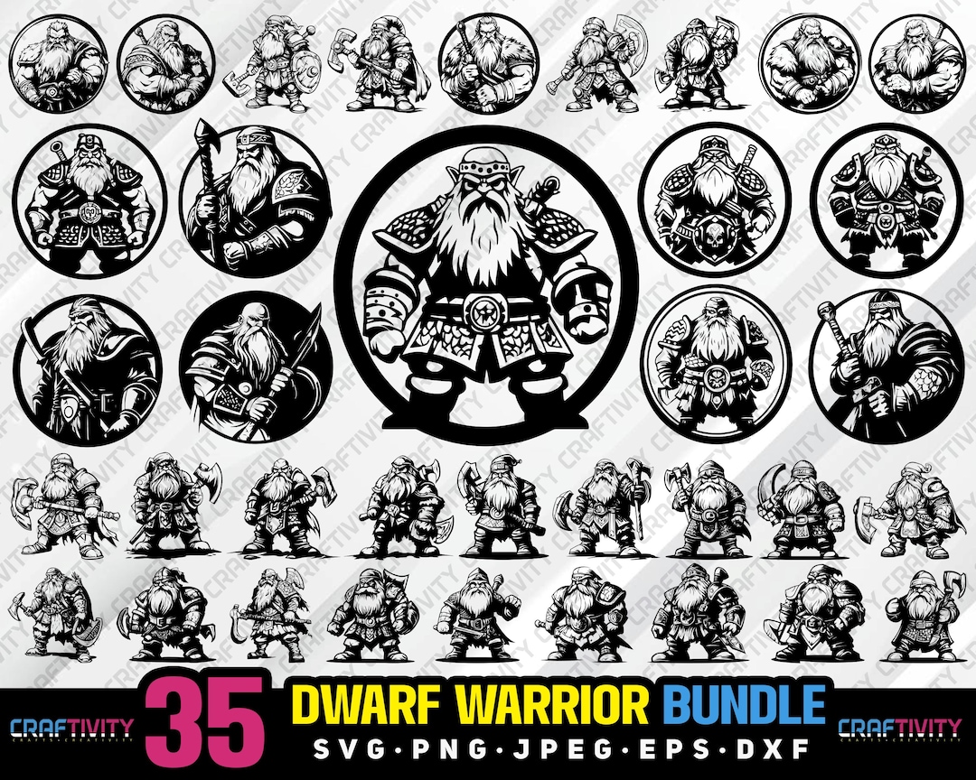 Dwarf Bundle Svg Png Jpeg Eps Dxf Bundle Silhouette Clipart Cricut ...