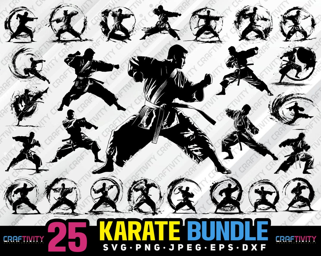 Karate Bundle Svg Png Jpeg Eps Dxf Bundle Silhouette Clipart Cricut ...