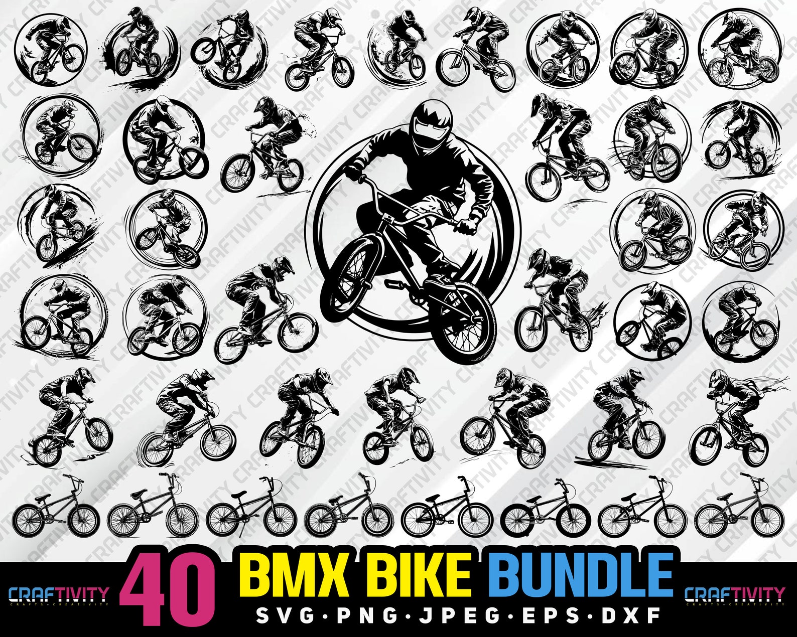 BMX Bike Clipart Bundle (svg, Png, Jpg, Eps, Dxf) - Etsy