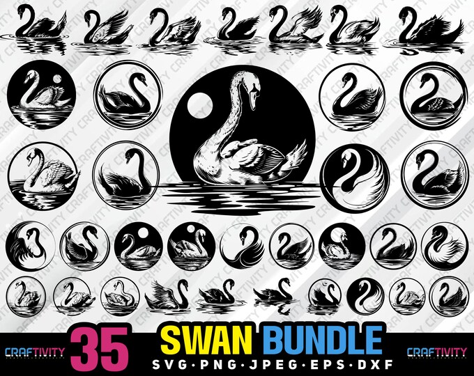 Swan Svg - Vector Graphics- Swan Silhouette Svg- Svan Svg for Cricut ...