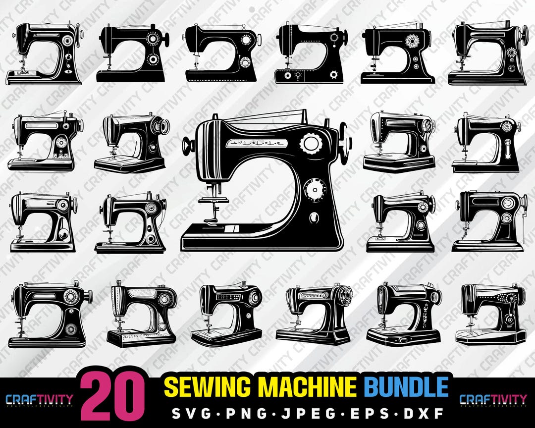 Sewing Machine SVG Bundle, Cricut & Silhouette Vector Clipart (digital ...
