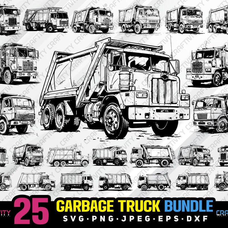 Garbage Truck Svg - Etsy