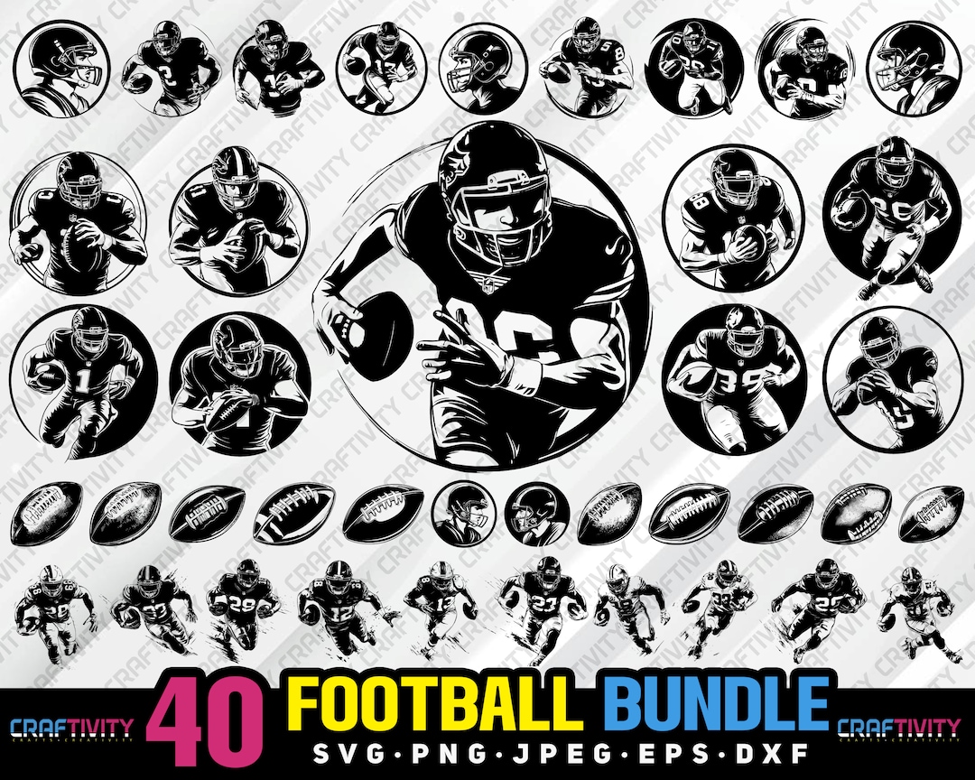 Football Clipart Bundle: Sports Vector Graphics (svg, Png, Jpg, Eps ...
