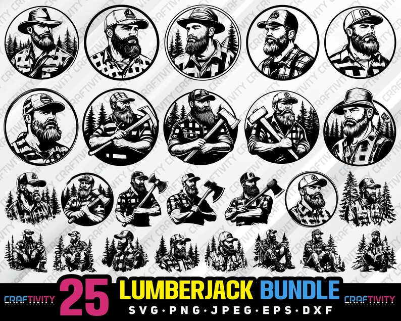 Lumberjack SVG Bundle, Wood Chopper Clipart (digital Download) - Etsy