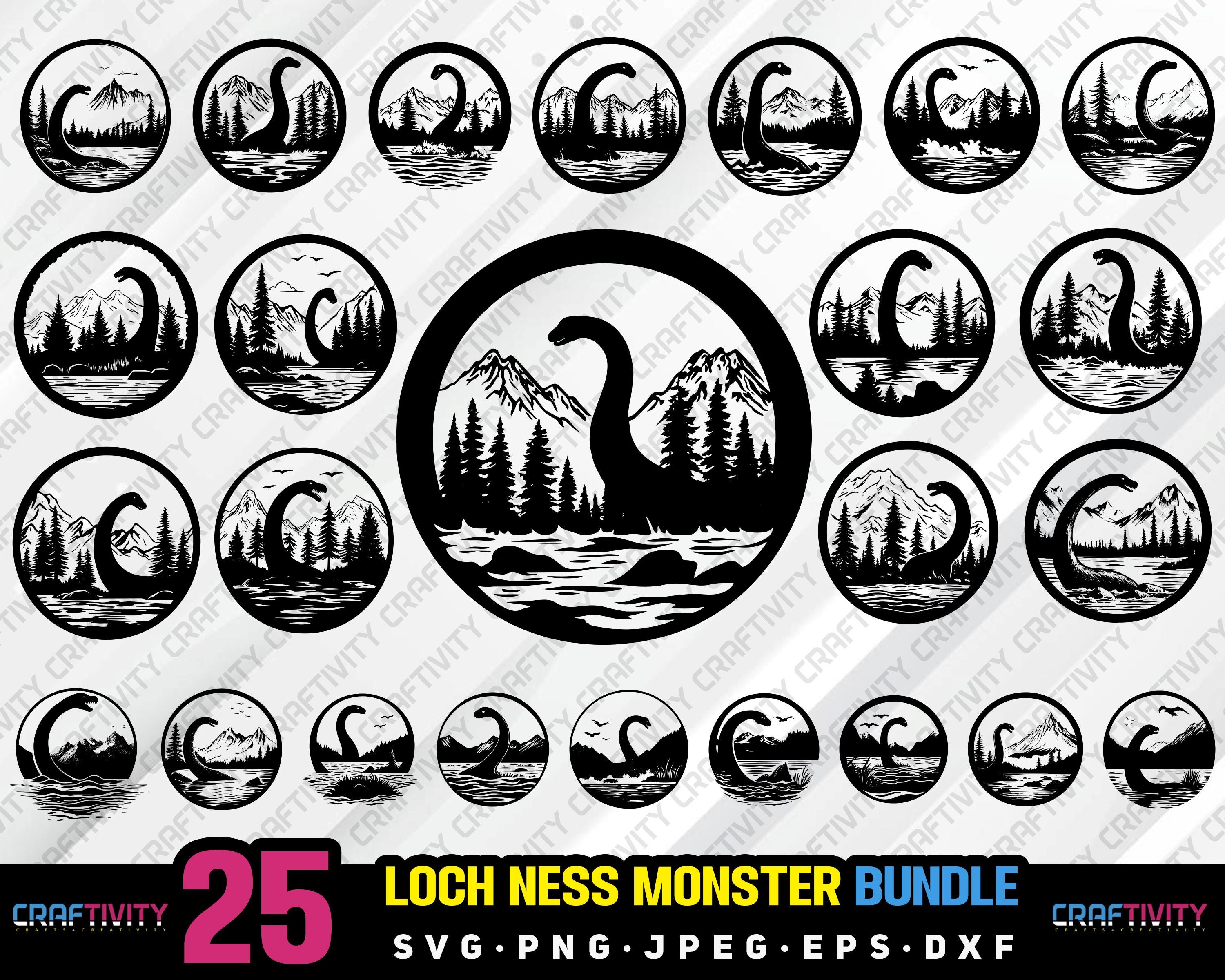 Loch Ness Monster Bundle Svg Png Jpeg Eps Dxf Engrave Silhouette ...