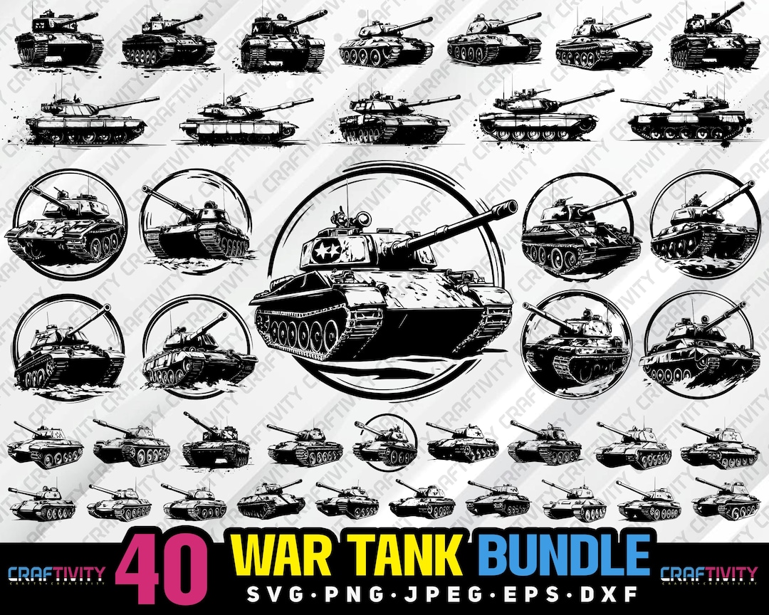 War Tank Vector Clipart Bundle (svg, Png, Jpg, Eps, Dxf) - Etsy