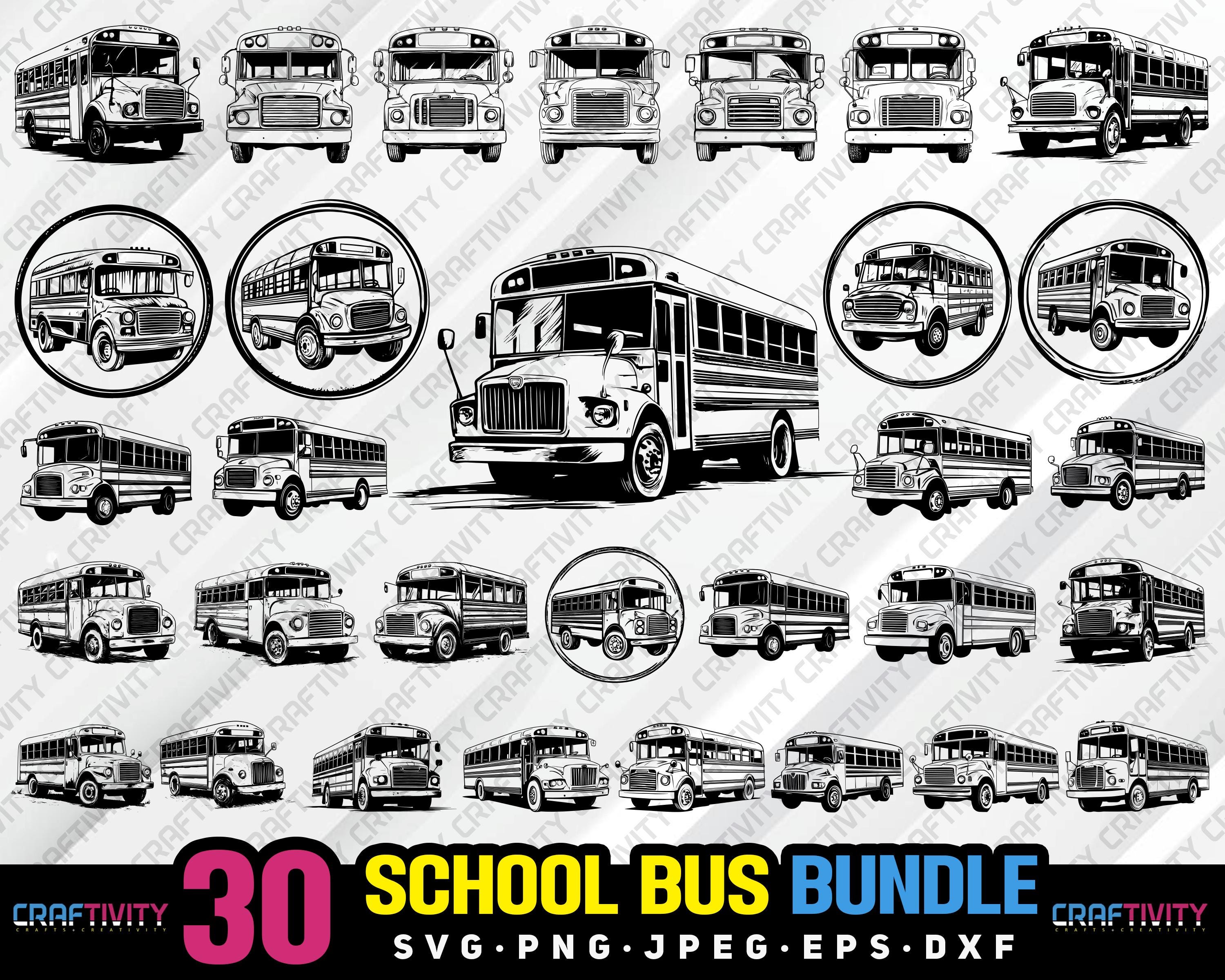 School Bus Bundle Svg Png Jpg Eps Dxf Bundle Silhouette Clipart Cricut ...