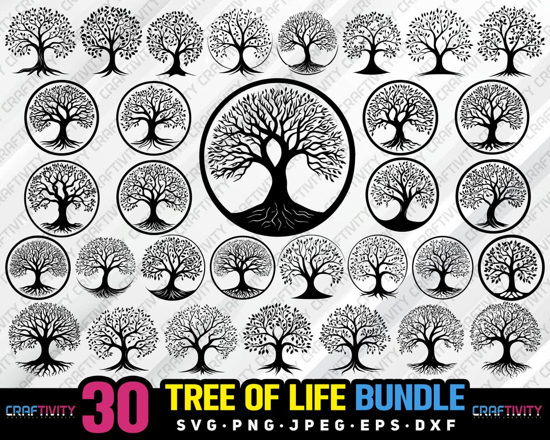 Tree of Life Bundle, Silhouette Vector Clipart (digital Download) - Etsy