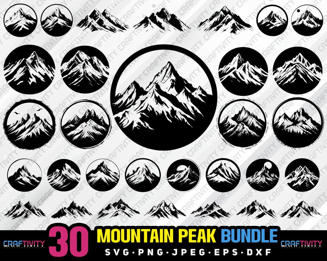 Mountain Peak Vector Art Bundle (svg, Png, Jpg, Eps, Dxf) - Etsy