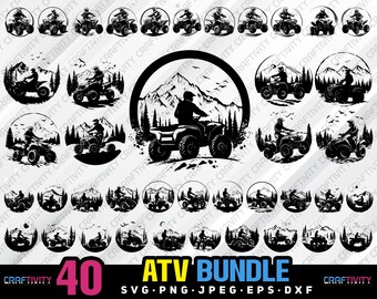 Atv Bundle Svg Png Jpeg Eps Dxf Bundle Silhouette Clipart Cricut Vector ...