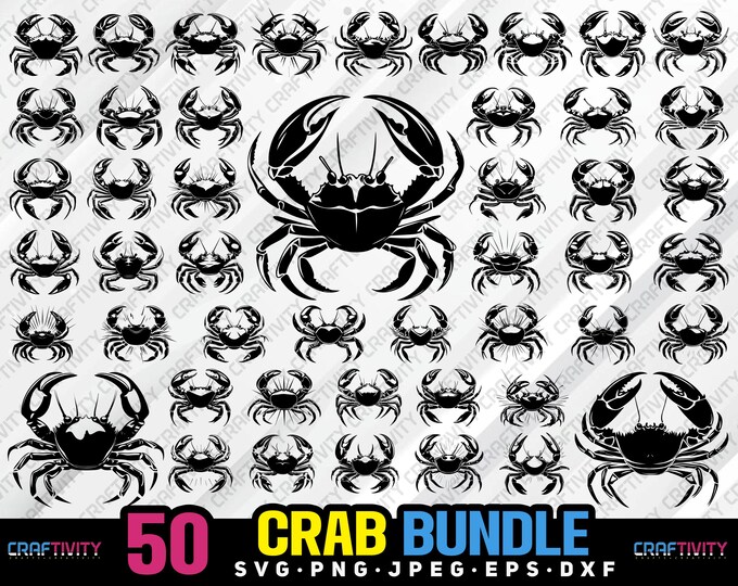 Crab Svg Bundle Cricut Crab Png Bundle Crab Shirt Design Bundle Eps Dxf ...