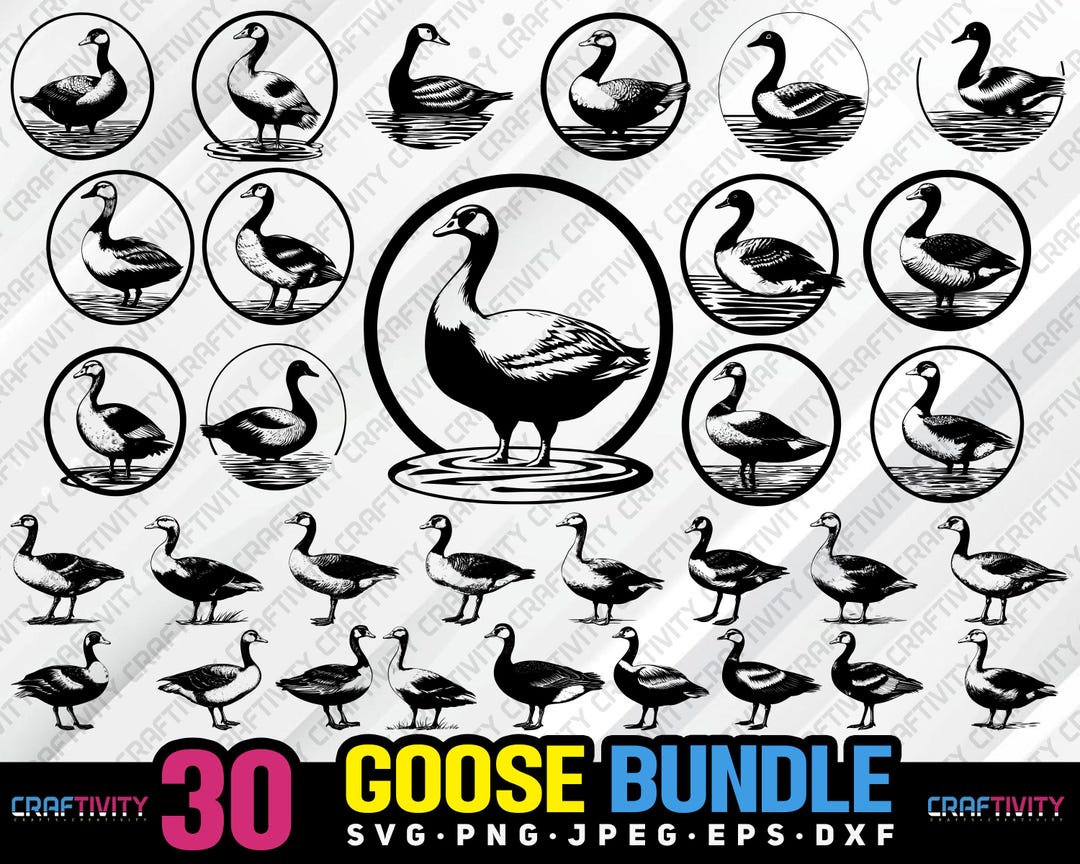 Goose Bundle Svg Png Jpeg Eps Dxf Bundle Silhouette Clipart Cricut ...