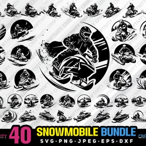 Snowmobile Bundle Svg Png Jpeg Eps Dxf Bundle Silhouette Clipart Cricut ...