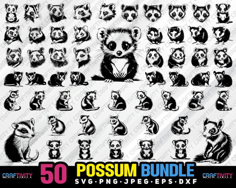 Possum Clipart Vector Bundle (svg, Png, Jpg, Eps, Dxf) - Etsy