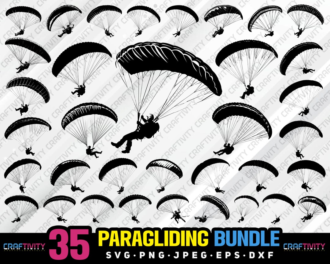 Paragliding Clipart Bundle: Sports Vector Graphics (digital Download ...