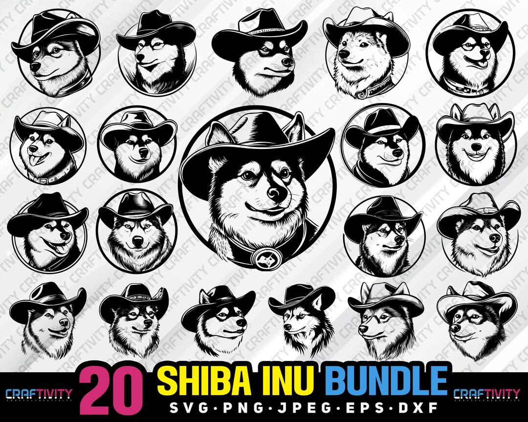 Shiba Inu Cowboy Clipart Bundle: Laser Cut Vector (digital Download) - Etsy