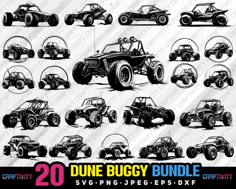 Dune Buggy Bundle Svg Png Jpeg Eps Dxf Engrave Silhouette Clipart ...