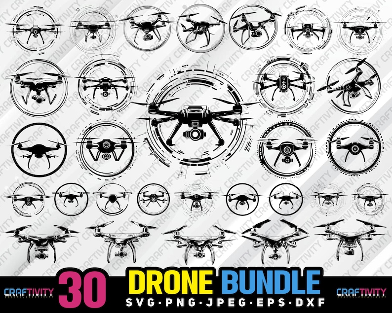 Drone Vector Clipart Bundle (svg, Png, Jpg, Eps, Dxf) - Etsy