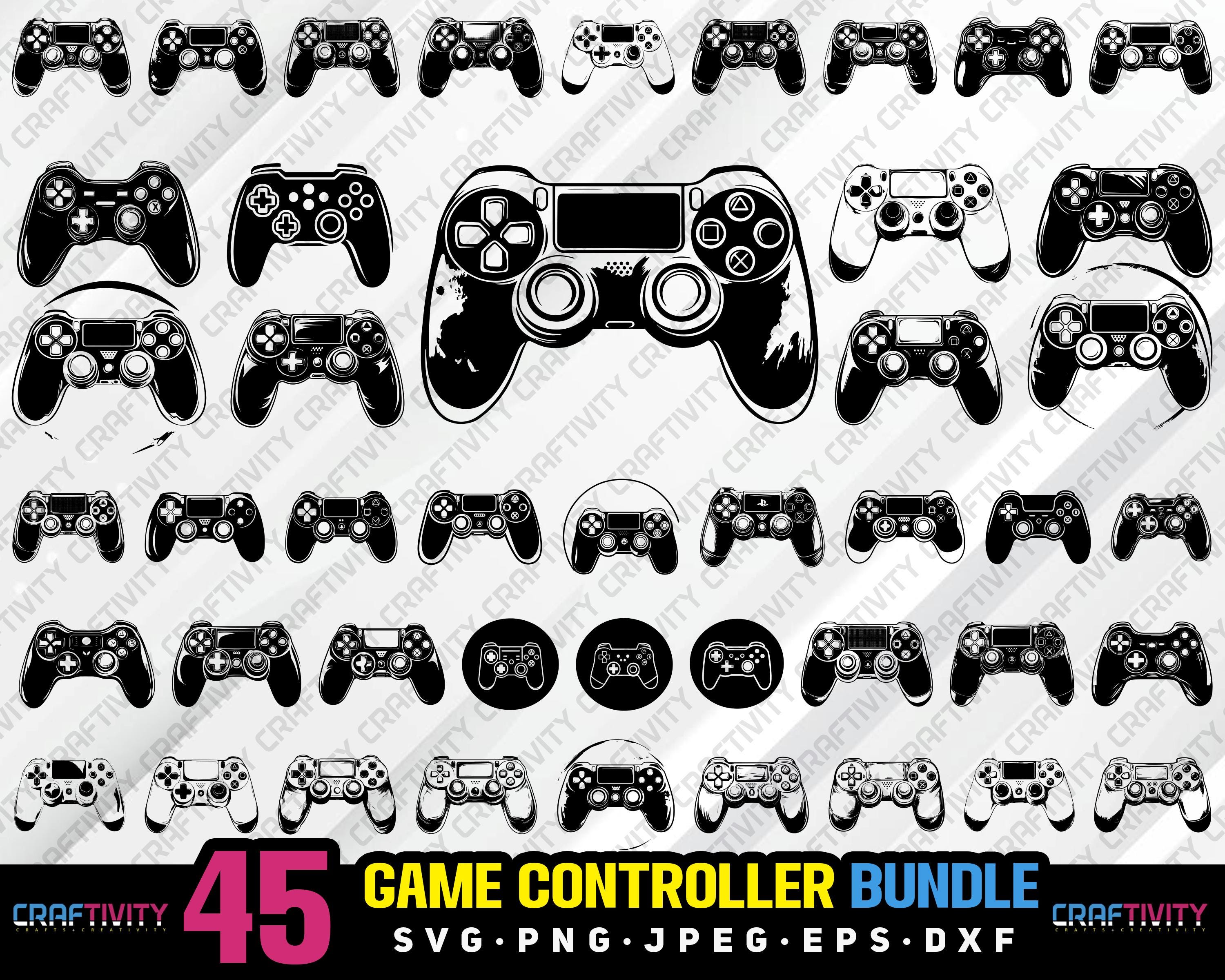 Game Controller Bundle Svg Png Jpeg Eps Dxf Engrave Silhouette Clipart ...
