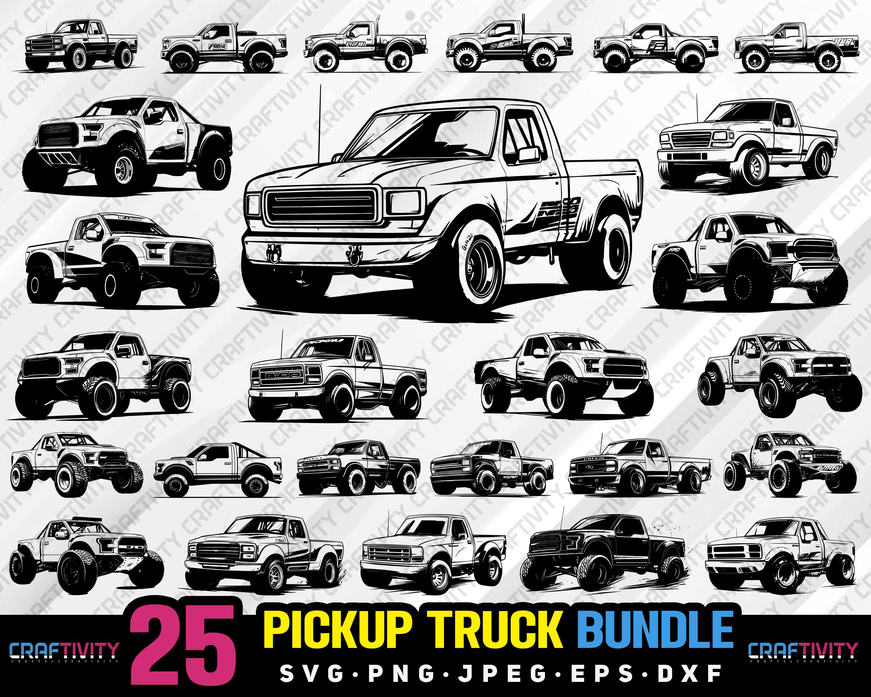 Pickup Truck Vector Bundle: 25 Designs (svg, Png, Jpg, Eps, Dxf) - Etsy