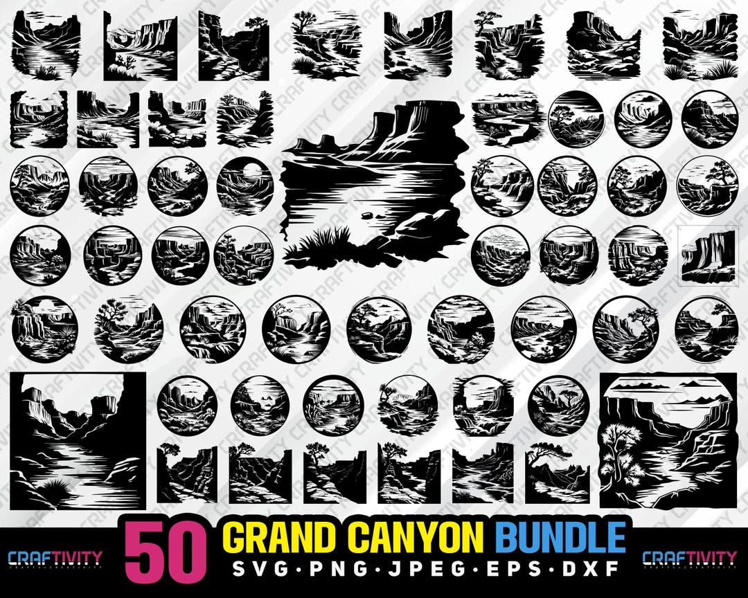 Grand Canyon Landscape Clipart (svg, Png, Eps, Dxf) (digital Download ...