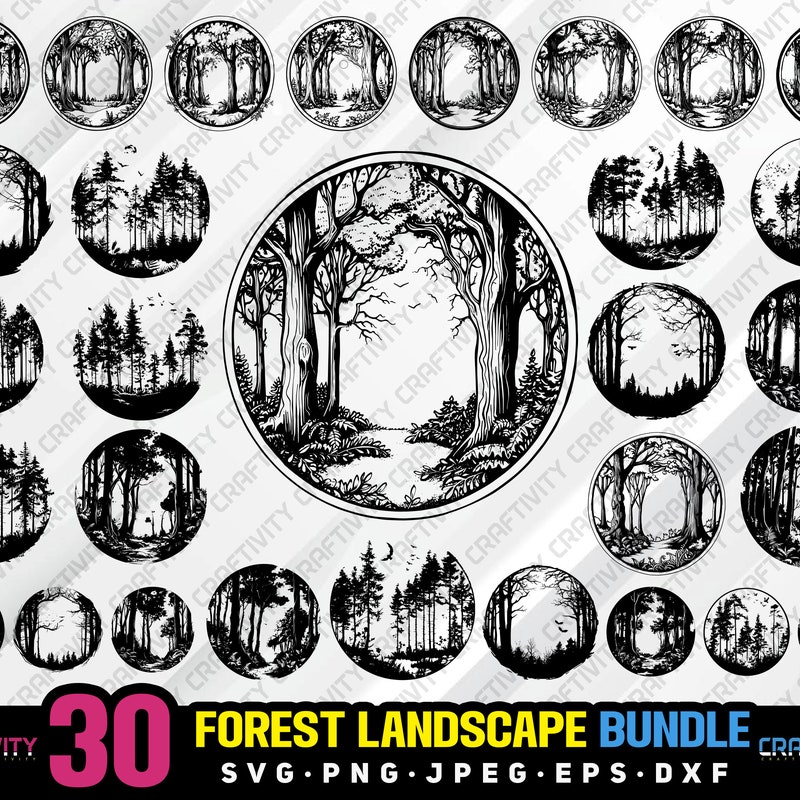 Forest Landscape Svg - Etsy
