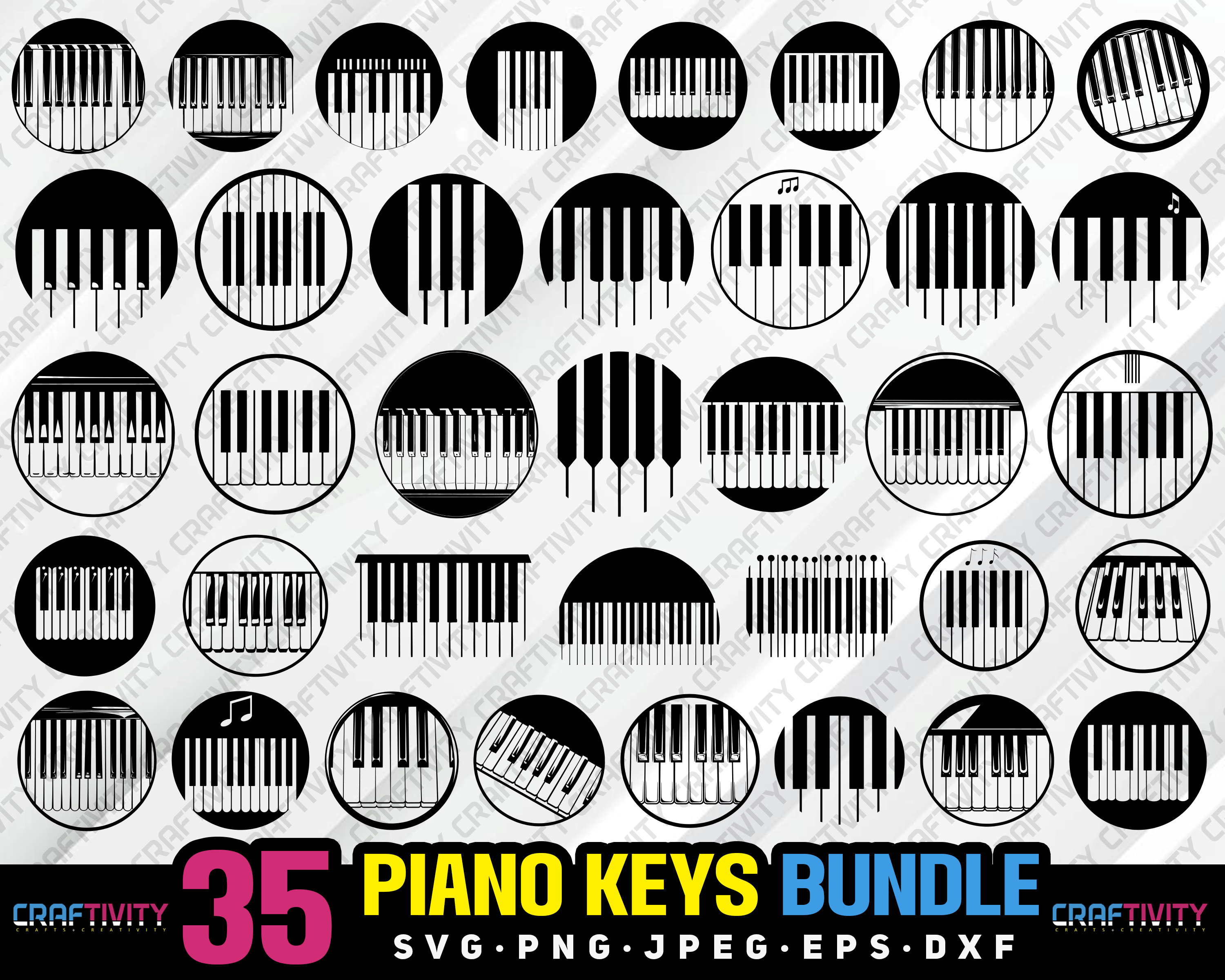 Piano Keys Clipart Bundle: Music Vector Graphics (digital Download) - Etsy