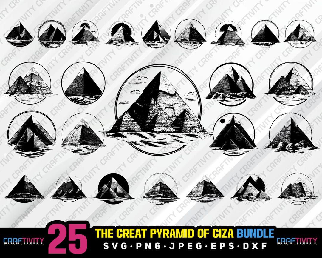 The Great Pyramid of Giza Svg Png Jpeg Eps Dxf Engrave Silhouette ...