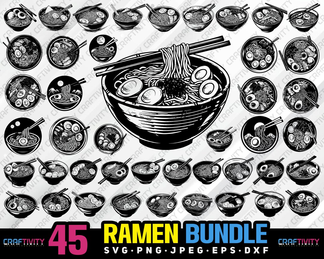 Ramen Bundle Svg Png Jpeg Eps Dxf Bundle Silhouette Clipart Cricut ...