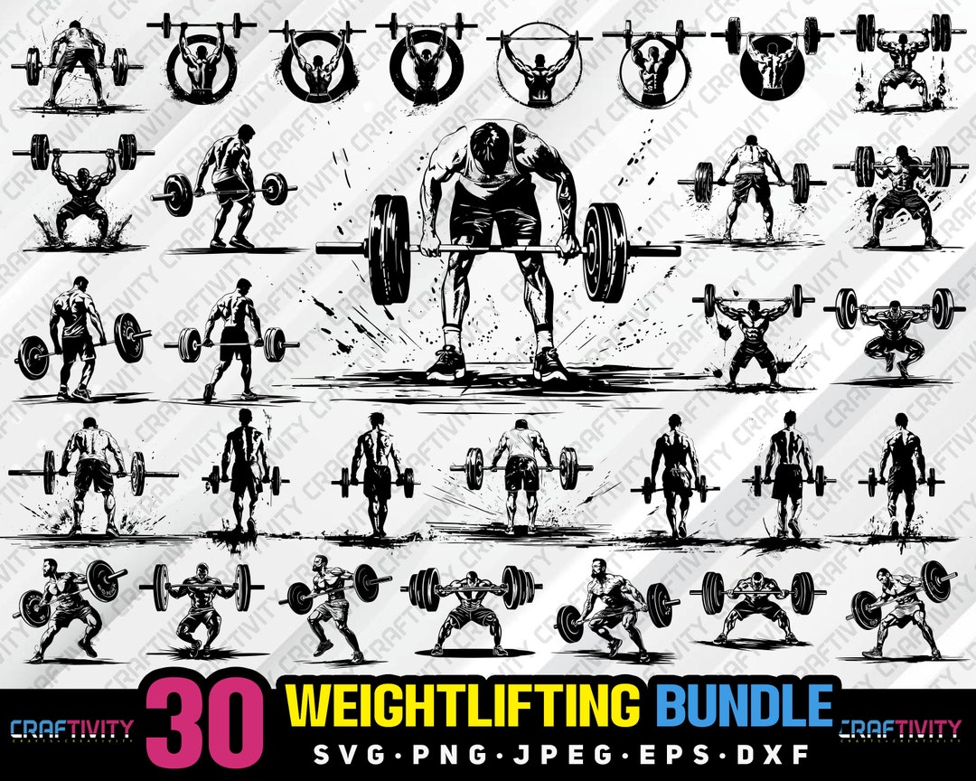 Weightlifting SVG Bundle, Powerlifting Clipart (digital Download) - Etsy
