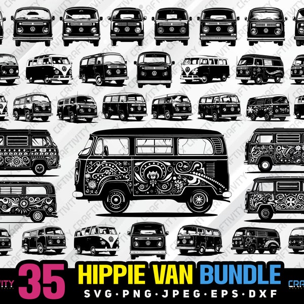 Hippie Van Clipart - Etsy